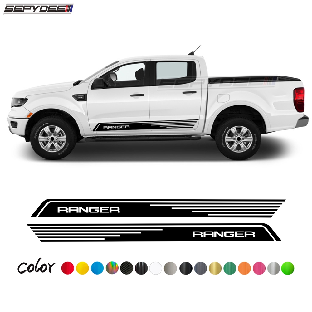 [Ready Stock] 2Pcs Car Door Side Stripes Skirt Stickers for Ford Ranger ...