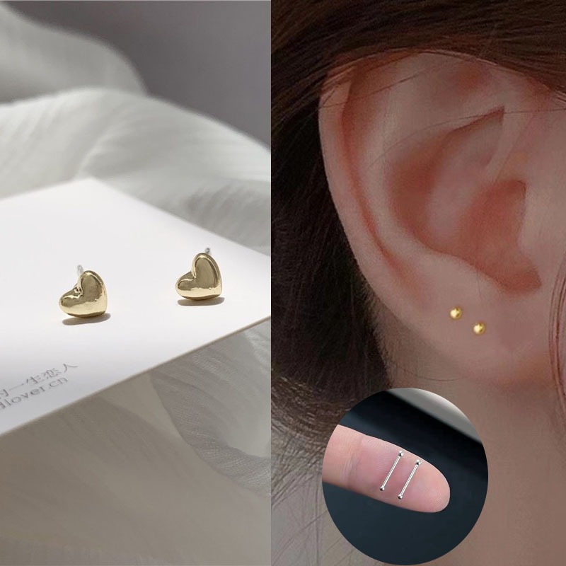 S925 Sterling Silver Ear Bone Nails Earrings Buckle Earrings Screw ...