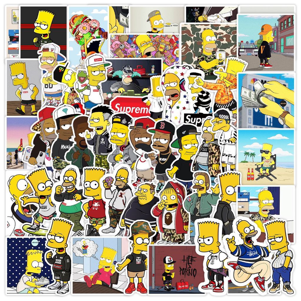 【50pcs】Simpson Sticker Funny Cartoon Waterproof Stickers Laptop\Cell ...