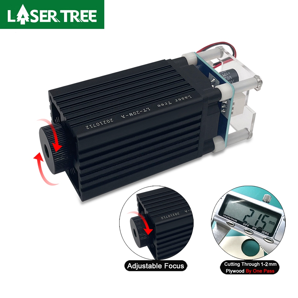 LASER TREE 4W Laser Module, 450nm TTL Blue Light Laser Head for Laser ...