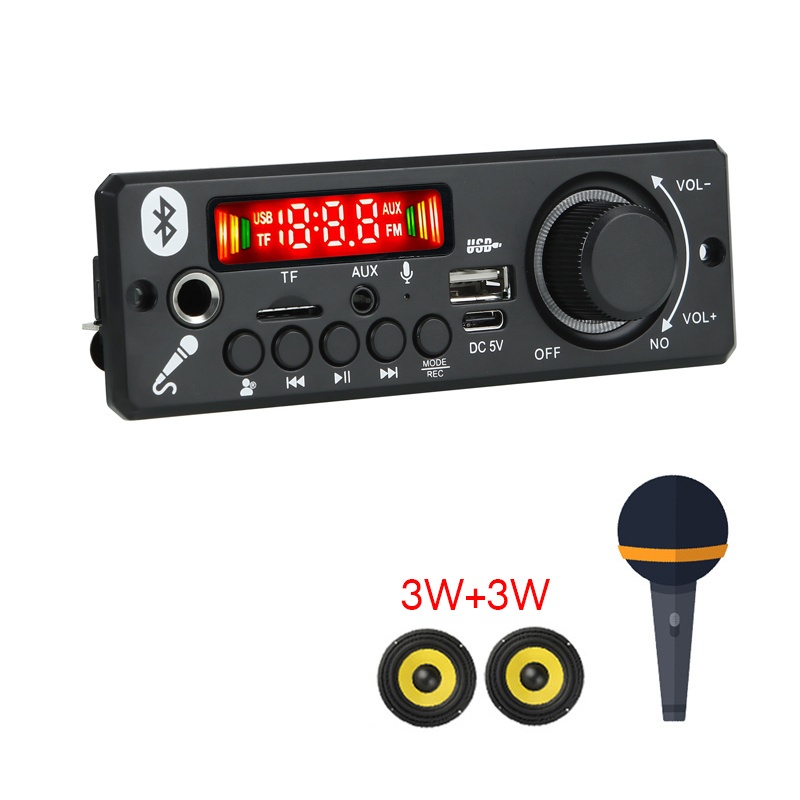 MP3 decoding board with 2*3W microphone Accompaniment Microphone ...