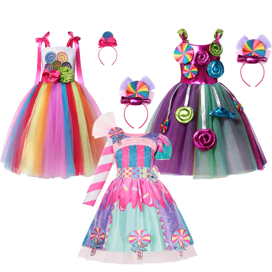 Purim Girl's Candy Princess Dress Kids Carnival Lollipop Cosplay ...