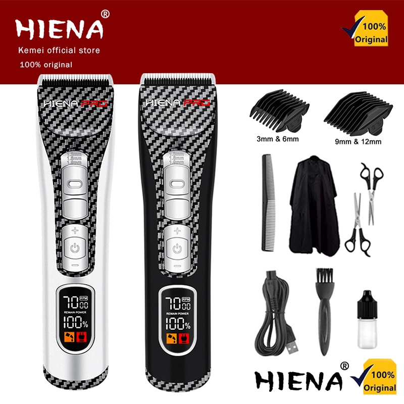 HIENA Hair Clipper Rechargeable Hair Trimmer Professional LCD Electric Hair Clipper For Men ...