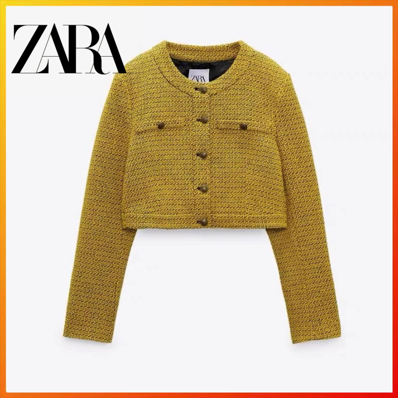ZARA Women's Small Fragrant Mustard Short Suit Coat 02674712305 2674712 ...
