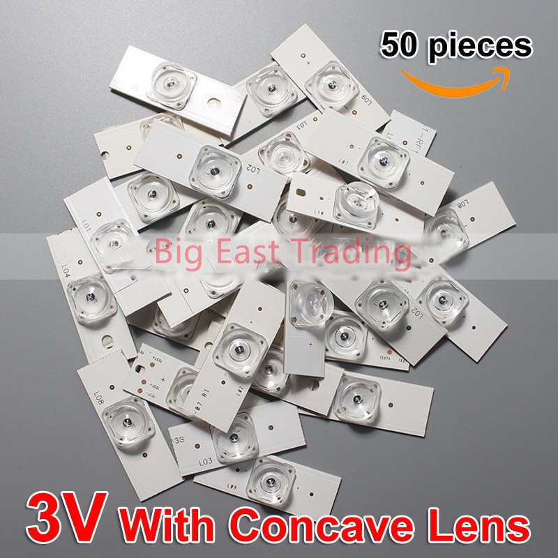 50pcs 3V / 6V SMD Lamp Beads with Concave Lens Optical Lens Cold White ...