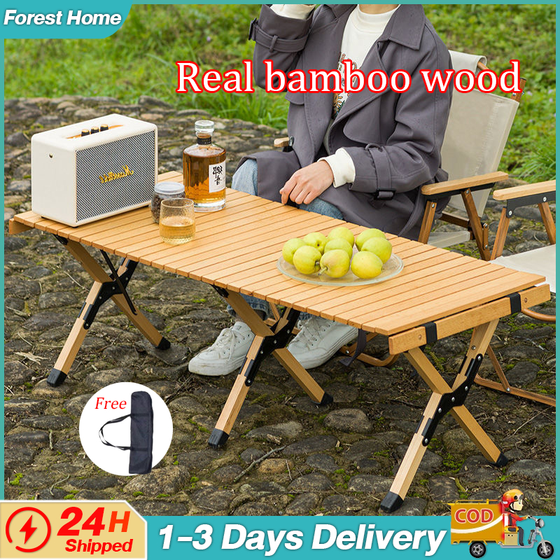 Outdoor Folding Table Solid Wood Portable Camping Equipment Picnic ...