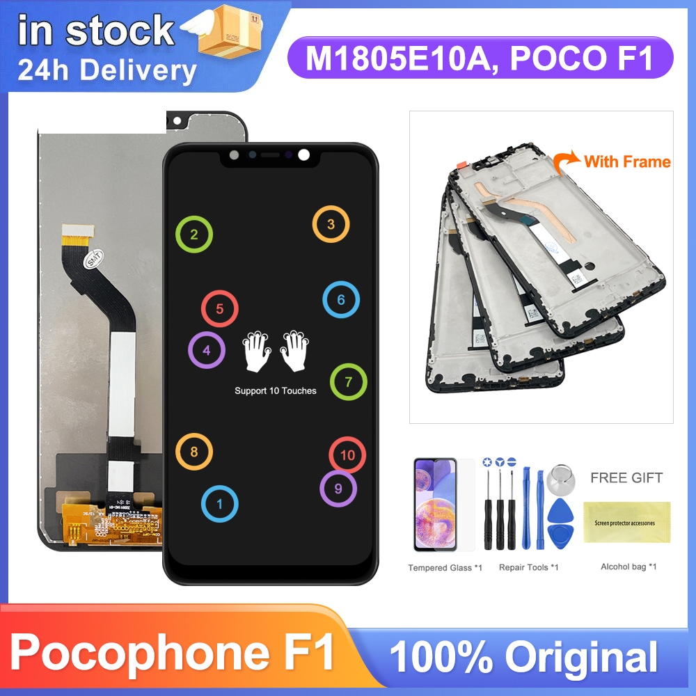 For Poco F1 Lcd Xiaomi MI Pocophone F1 Display Replacement Touch Screen Digitizer Assembly With ...