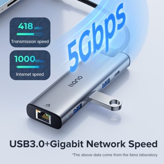 LLANO 2 IN 1 USB 3.0 5 Port Docking Station Gigabit Ethernet Port USB ...