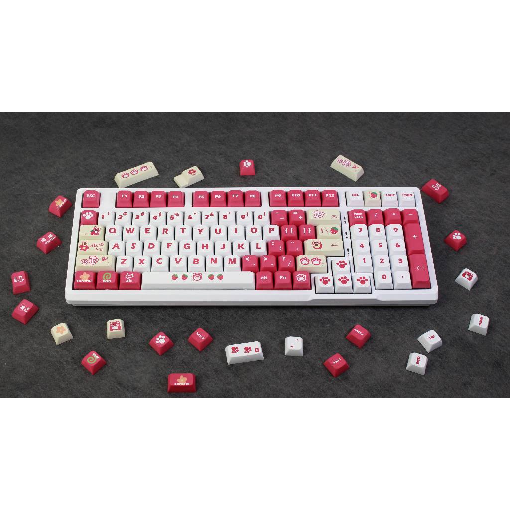 GMK Strawberry Bear Keycap, 122 Keys PBT Keycaps XDA Profile DYE-SUB ...
