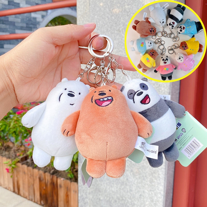 We bare bears key chains Plush Grizzly Ice bear Panda Keychains Cartoon ...