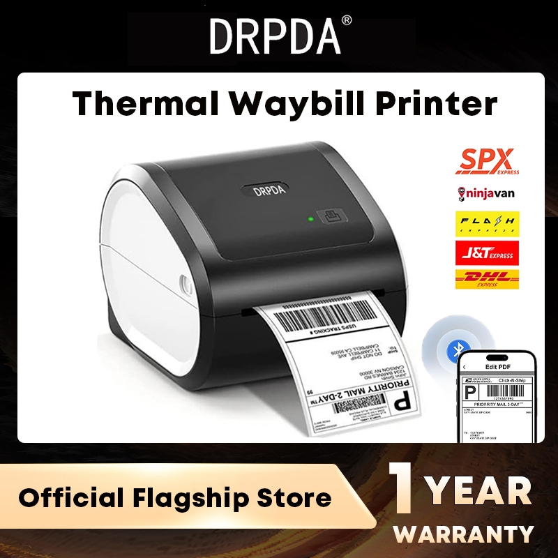 DRPDA Bluetooth Thermal Printer A6 Barcode Shipping Label Consignment ...