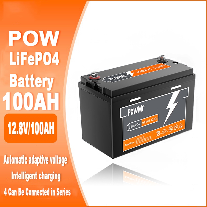 PowMr 100AH 12V Solar Battery Lithium Lead-Acid Battery LiFePO4 Battery ...