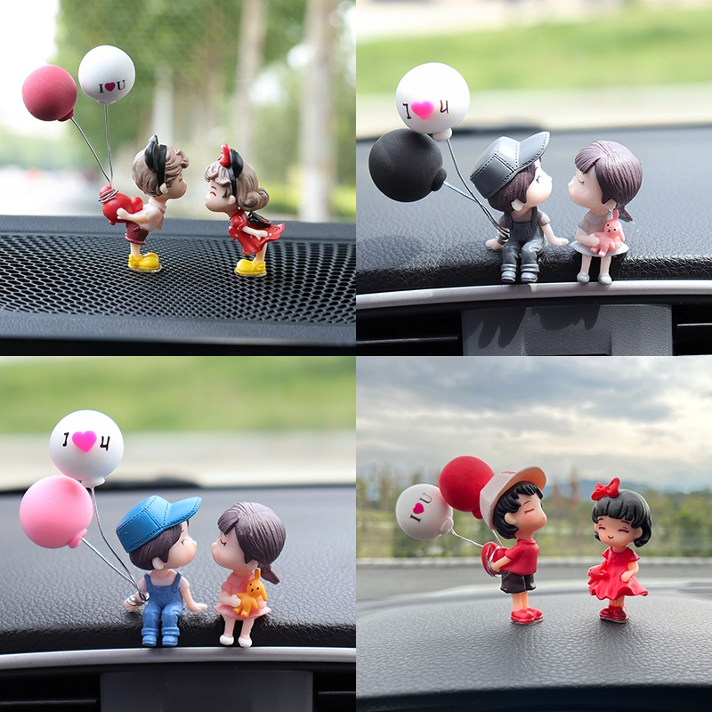 Lovely Kiss Couple Dolls Car Accessories Car Decoration Cute Cartoon ...