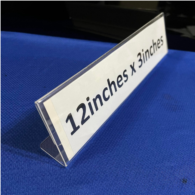 Clear Acrylic Table Name Sign Holder [12inches x 3inches] 1 piece ...