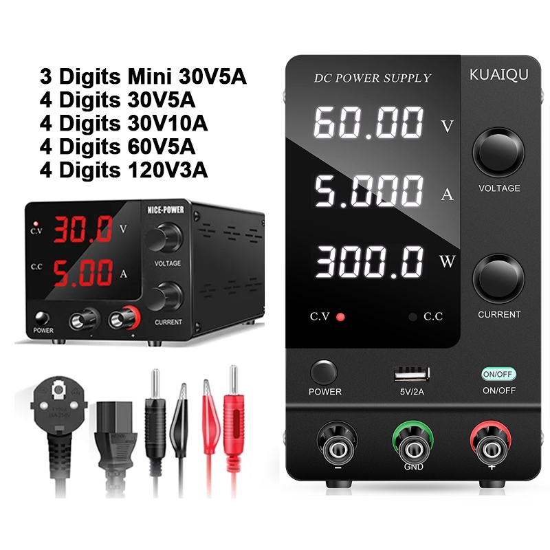 USB Lab DC Power Supply 30V 10A Mini 30V 5A Adjustable Voltage Stabilizing Switching Power ...