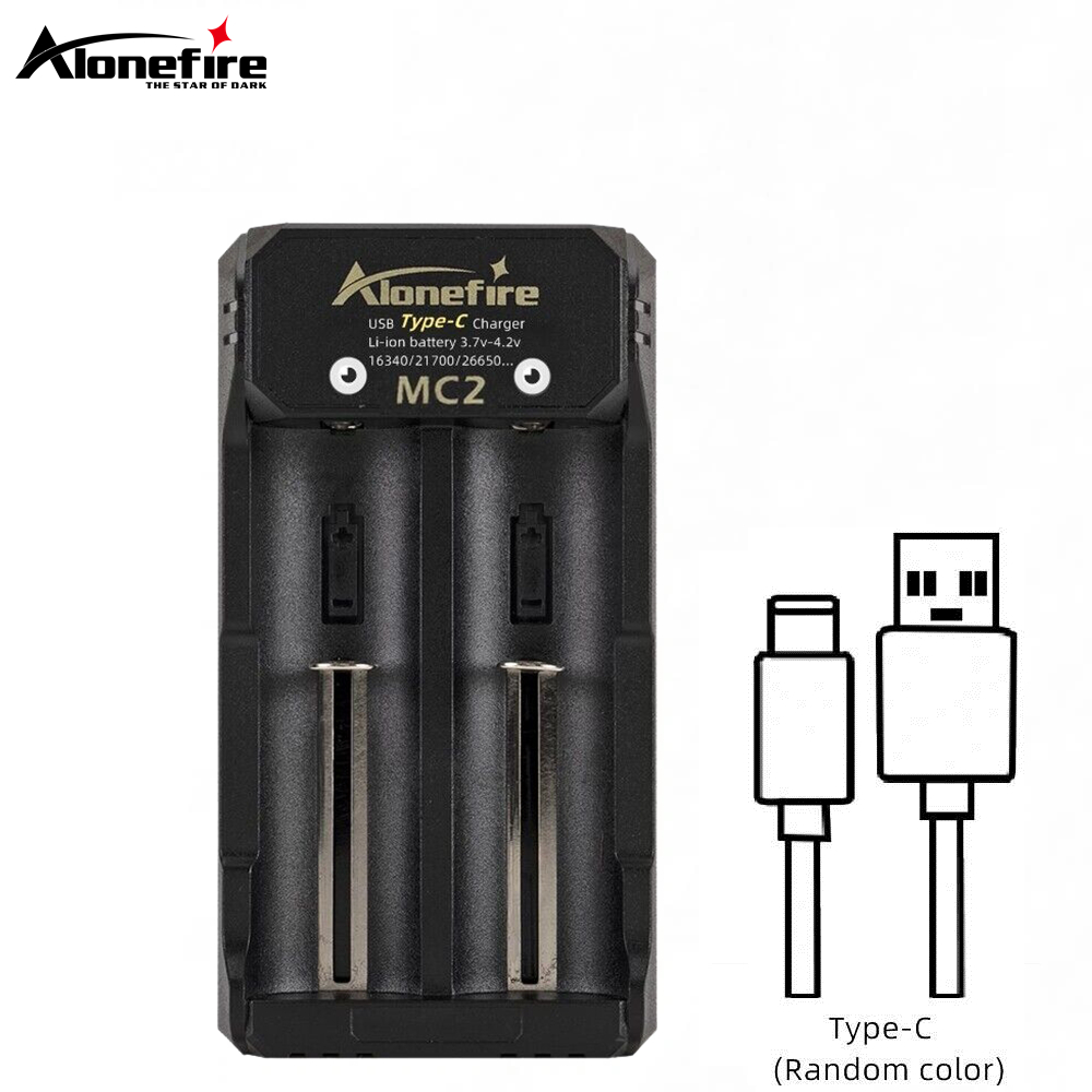 Alonefire MC2 Battery Charger 18650 21700 26650 14500 18350 16340 Type ...