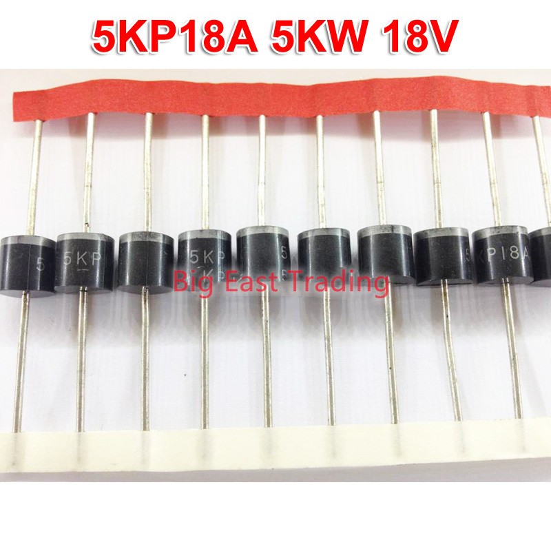 5KP18A TVS Transient 10pcs Suppression Diode 5KW 5000W 18V R-6 / P600 ...