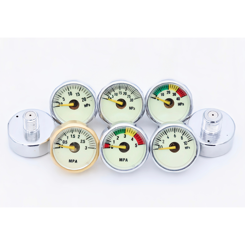 Mini Pressure Gauge 25mm/3-40Mpa Precision Luminous Axis Thread M8 and ...