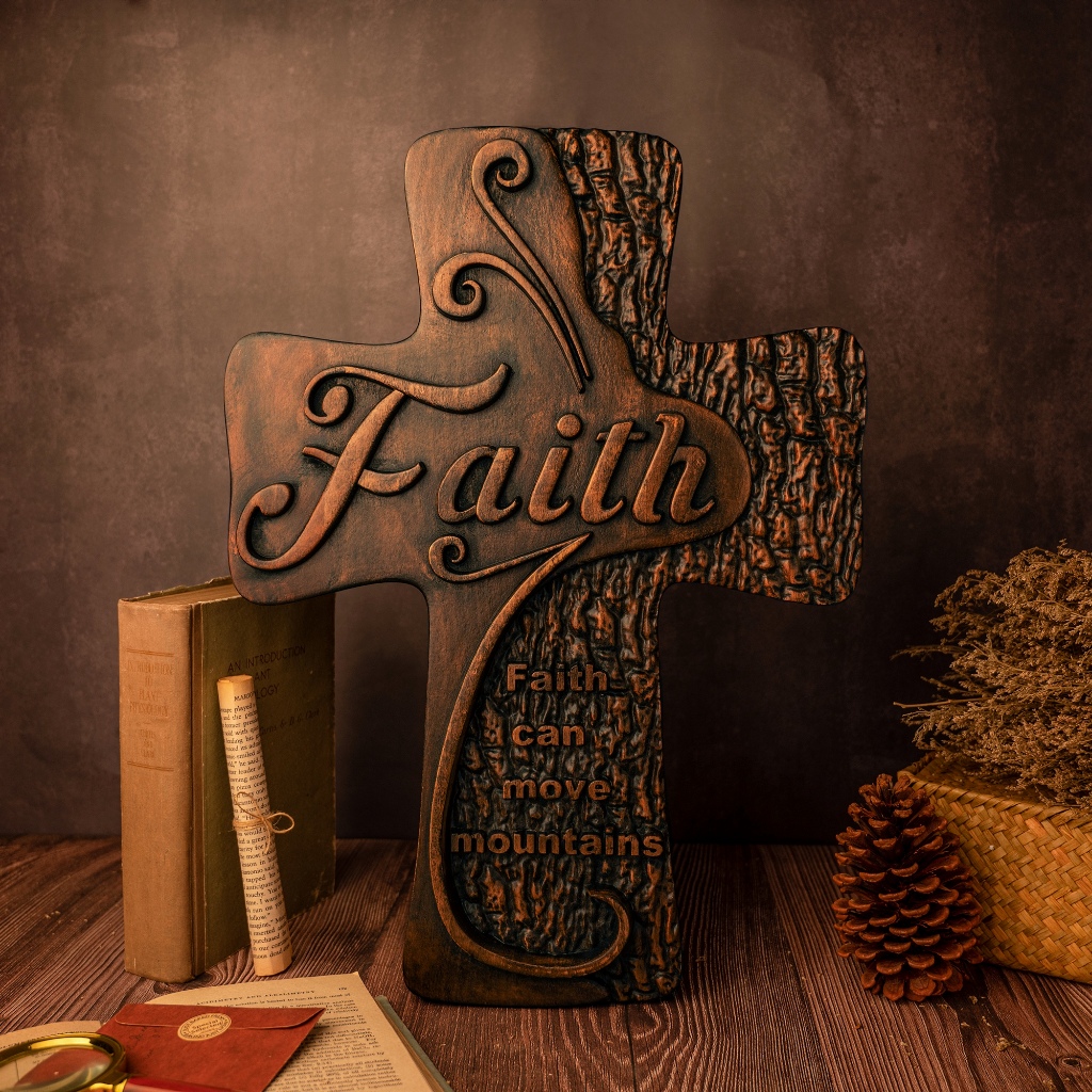 Belief Cross Bible Scripture Christian Wooden Cross Art Works Hanging ...