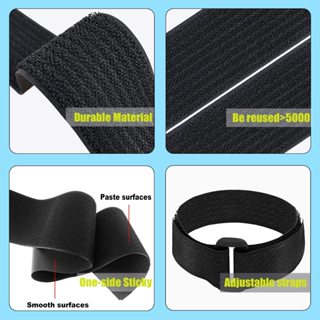 Cable Ties with Buckles, Reusable Heavy Duty Hook and Loop Straps ...