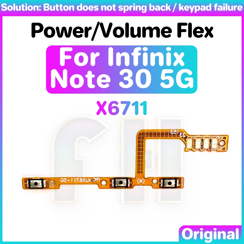 Power Volume button flex For Infinix note 30 5g x6711 Switch ON OFF Key ...