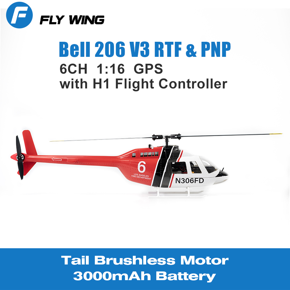 Flywing 6CH Brushless Scale GPS Helicopter Two Rotor Blade Bell 206 ...