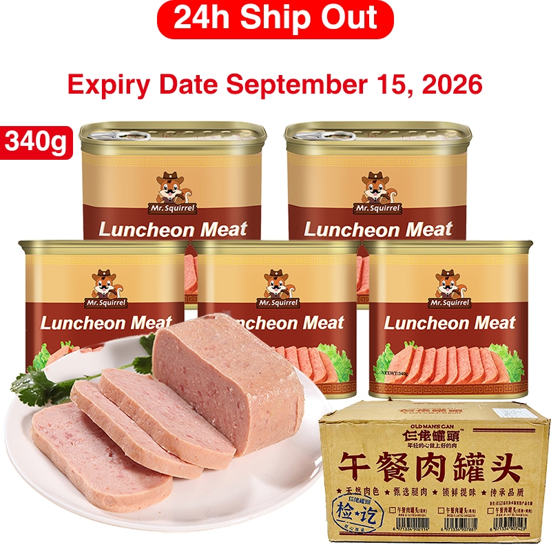Mr.Squirrel 24 PCS(1 BOX) 340 grams Premium Luncheon Meat Ready-to-Cook ...