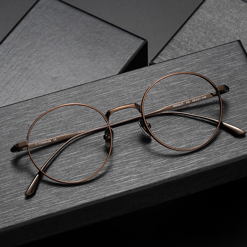 High Quality Pure Titanium Glasses Frame Men Women Retro Round ...