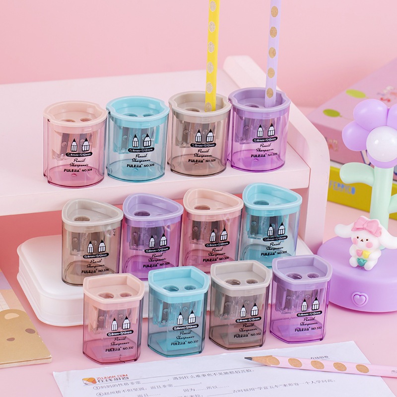 Simple Double Hole Pencil Sharpener Multifunctional Creative Student ...