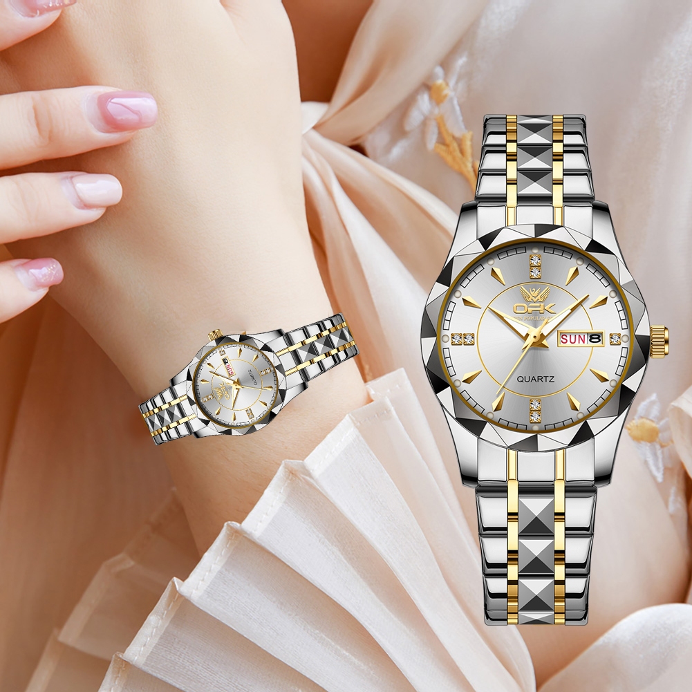 OPK Watch For Woman Gold Silver Women Waterproof Original With Box Relo ...