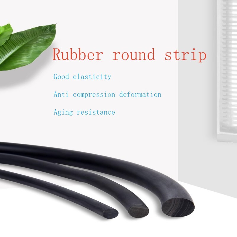 Rubber round strip black solid rubber rope circular oil resistant ...