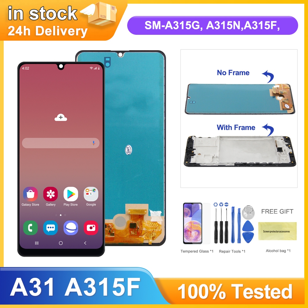 For Samsung Galaxy A31 A315 A315F SM-A315F LCD Display With Frame Touch ...