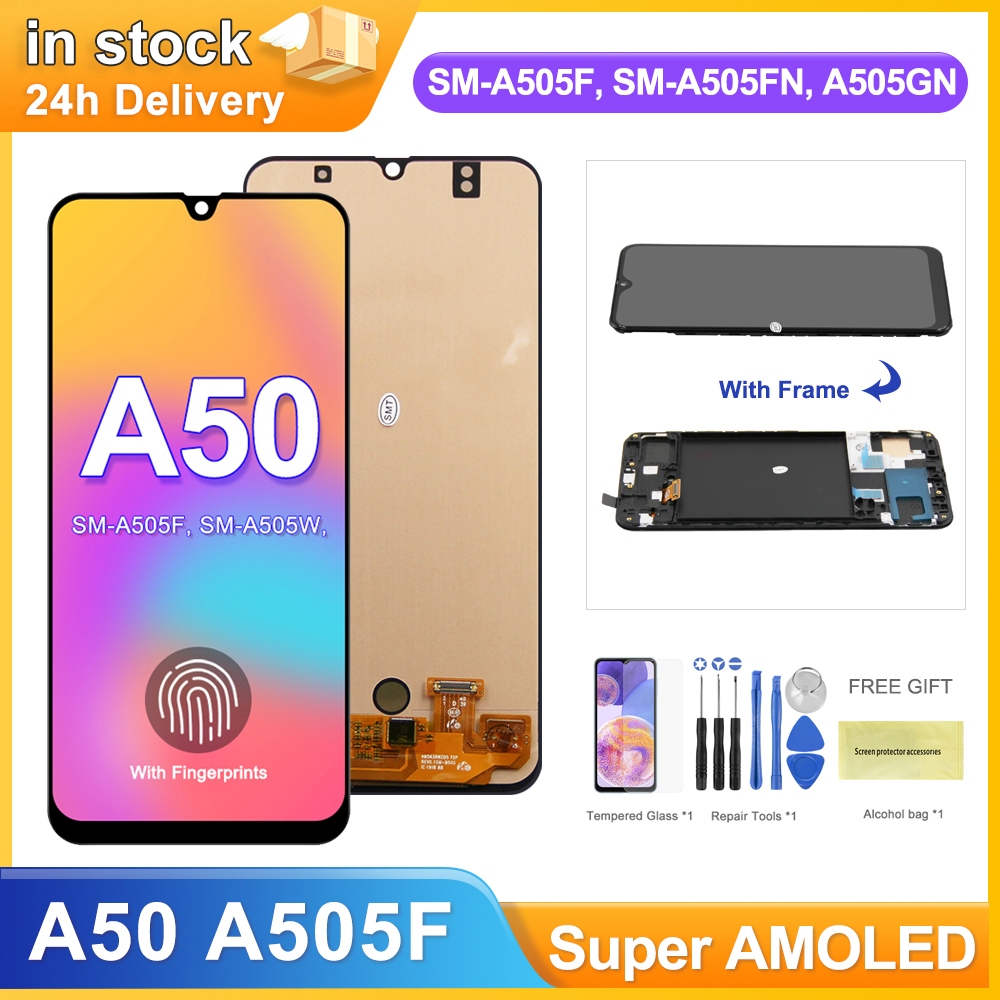 AMOLED For Samsung Galaxy A50 A505F SM-A505FN/DS A505F/DS A505 LCD Display Touch Screen ...