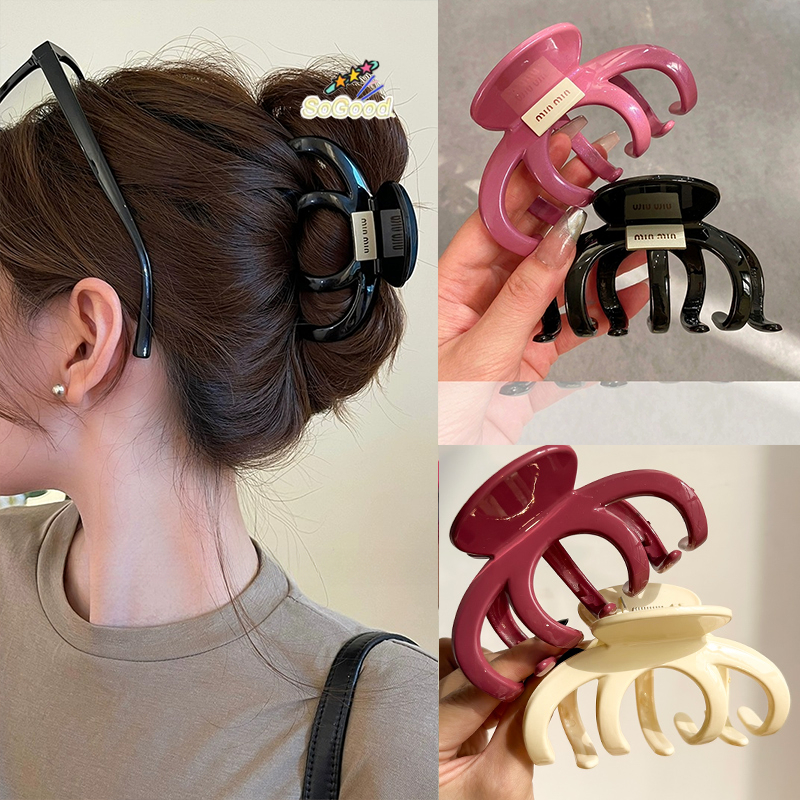 Multicolor Hair Grab Clip Acrylic Simple Hair Clip Elegant Temperament ...