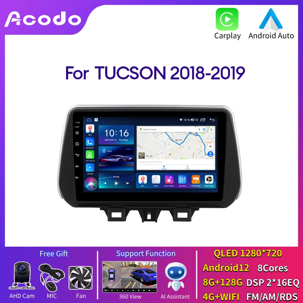 For Hyundai TUCSON 2018 2019 Android 12 8+128G Car Stereo Support ...