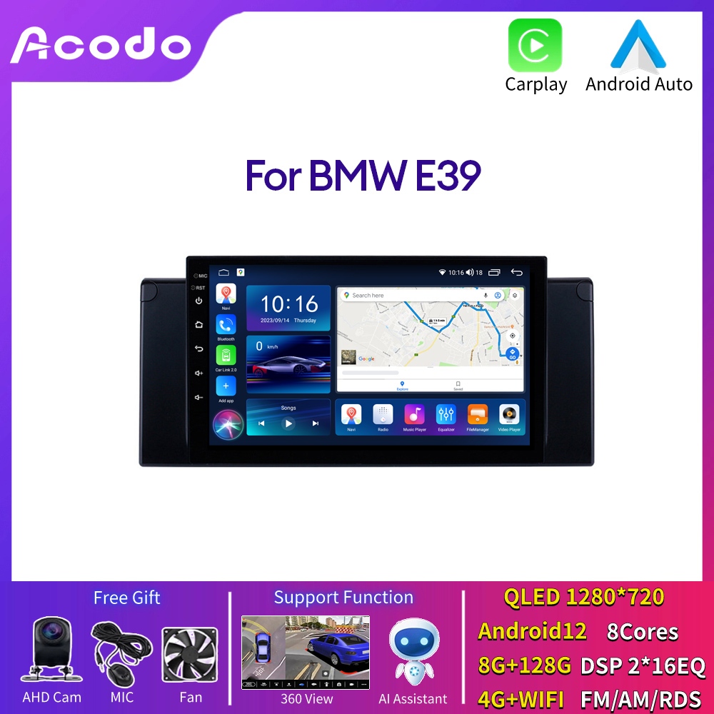 For BMW E39 Android 12 6+64G 8+128G Car Stereo Support Carplay Android ...