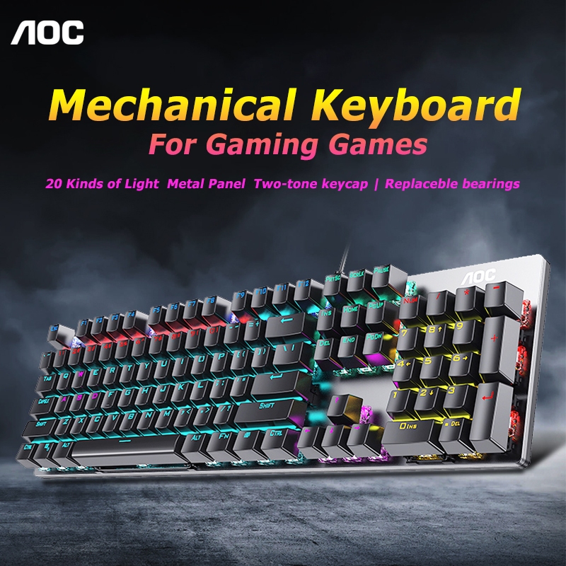 【Crownbear】AOC Mechanical Keyboard RGB Red Mechanical Gaming Keyboard ...