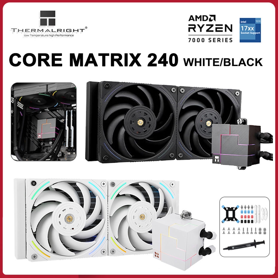 Thermalright CORE MATRIX 240 Black/White CPU Water Cooler ARGB Fan ...
