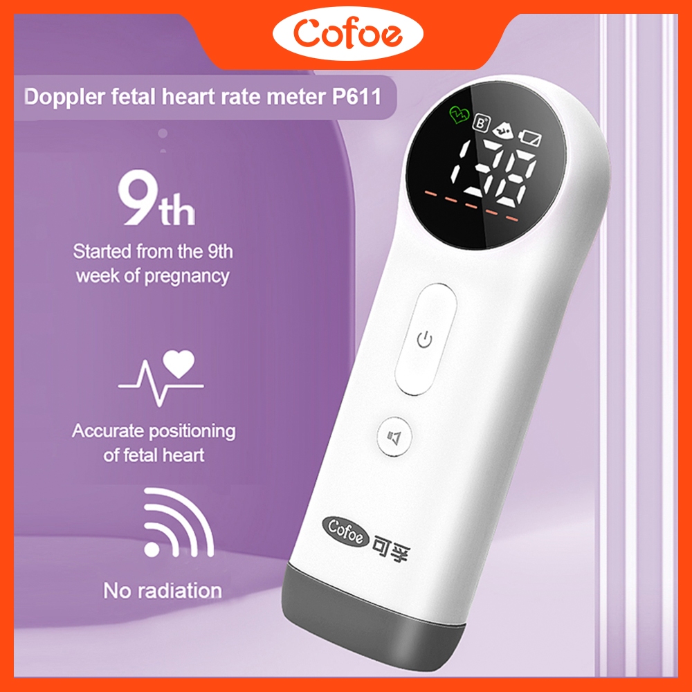 Cofoe Fetal Doppler Baby Prenatal Heart Rate Monitor No Radiation Heartbeat Detector | Shopee ...