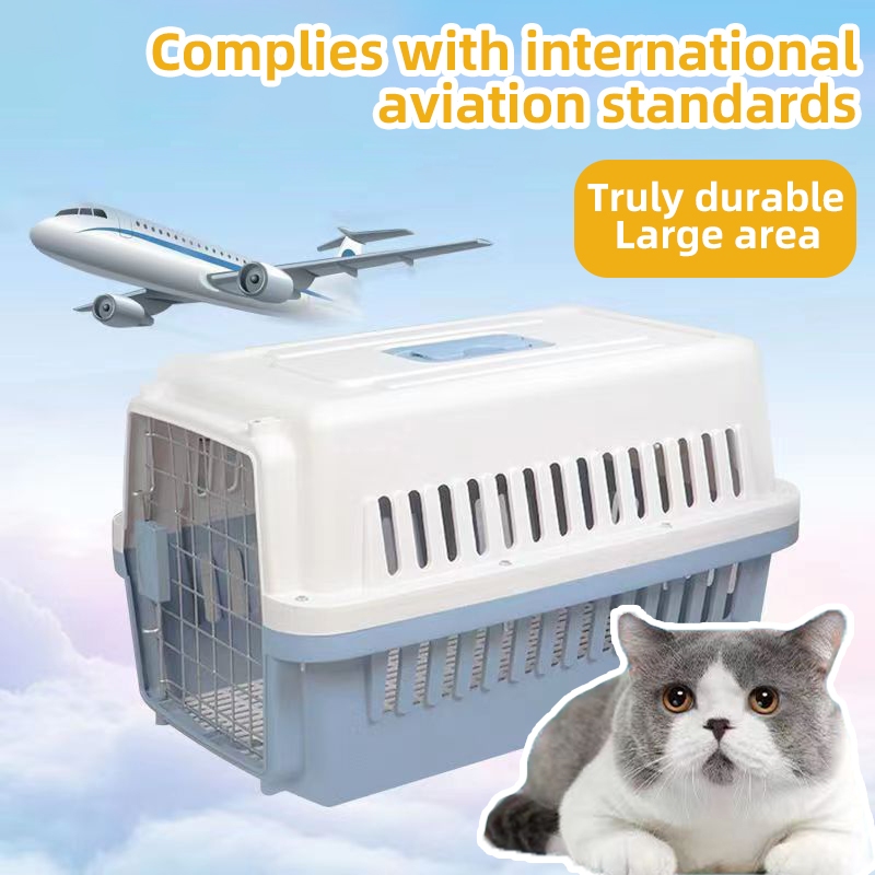 Travel Pet Cage Breathable Outdoor Plastic Airplane Transport Cage Pet ...