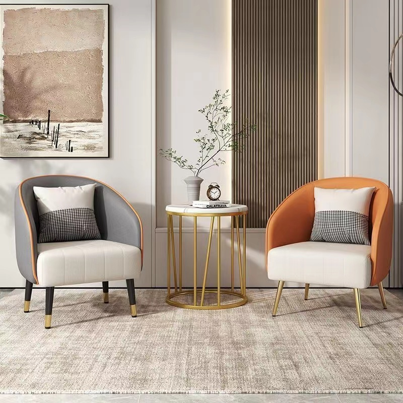 Single Sofa Chair Nordic Fabric Sofa Leisure Chair Creative Living Room ...