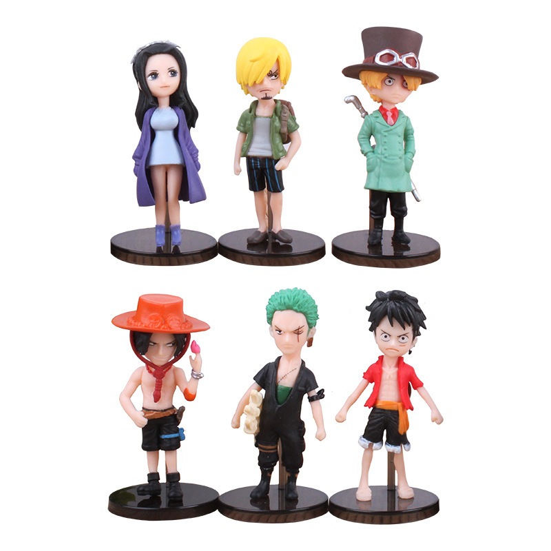 6Pcs/Set 8-9cm Japan Anime One Piece Monkey D Luffy Roronoa Zoro Nico ...