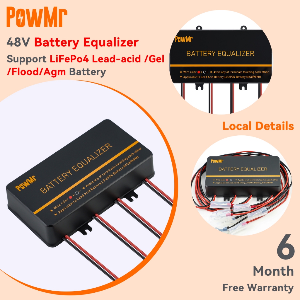 【Official Store】PowMr 2*24V Battery Equalizer Is Used For 2.4V/3.6V/6V ...