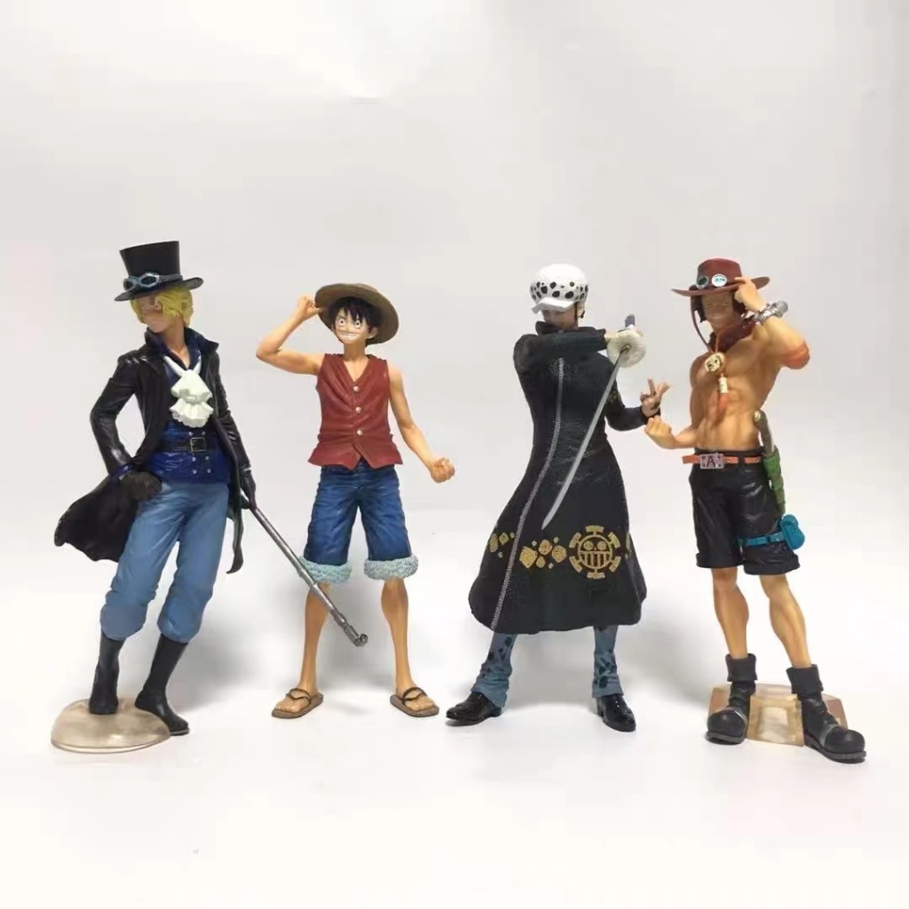 Bandai One Piece Anime Luffy Ace Saboro Doll Figure Ornaments Statue ...