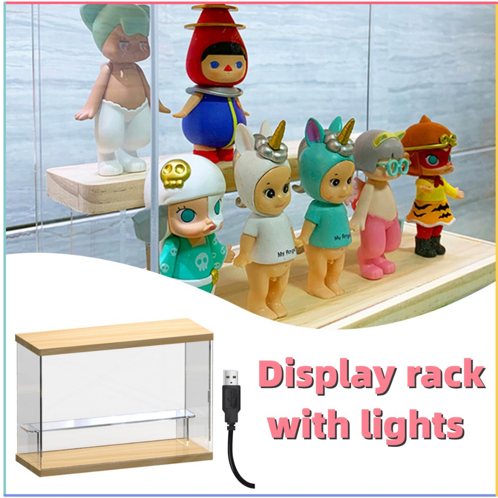 Acrylic Display Rack Riser with Lights Dustproof Detachable Action ...