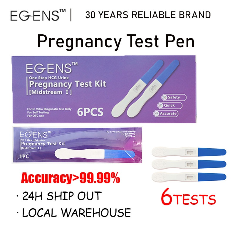 24H Ship Out EGENS 6 Tests HCG One Step Pregnancy Test Kit Midstream ...