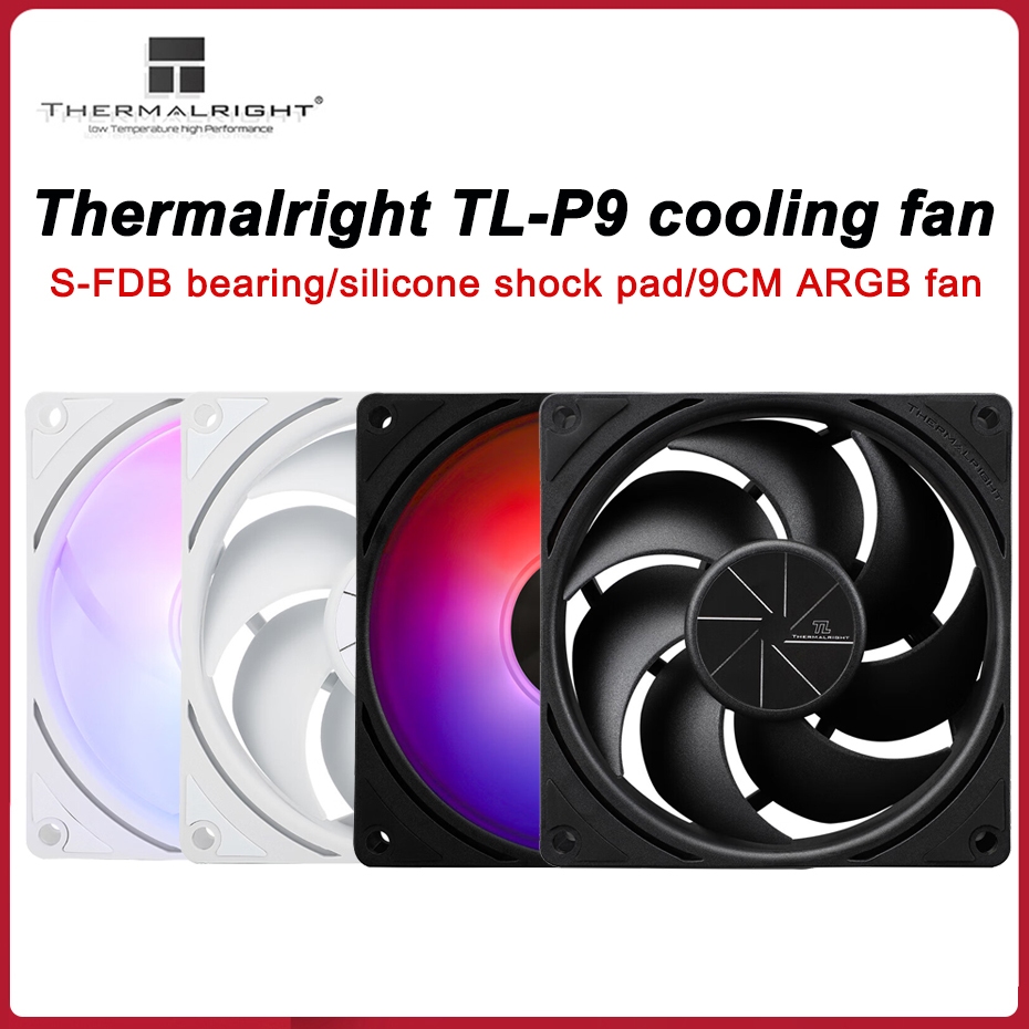 Thermalright TL-P9 92mm ARGB Case Fan S-FDB Bearing Low Noise Low Vibration 2200RPM PWM CPU ...