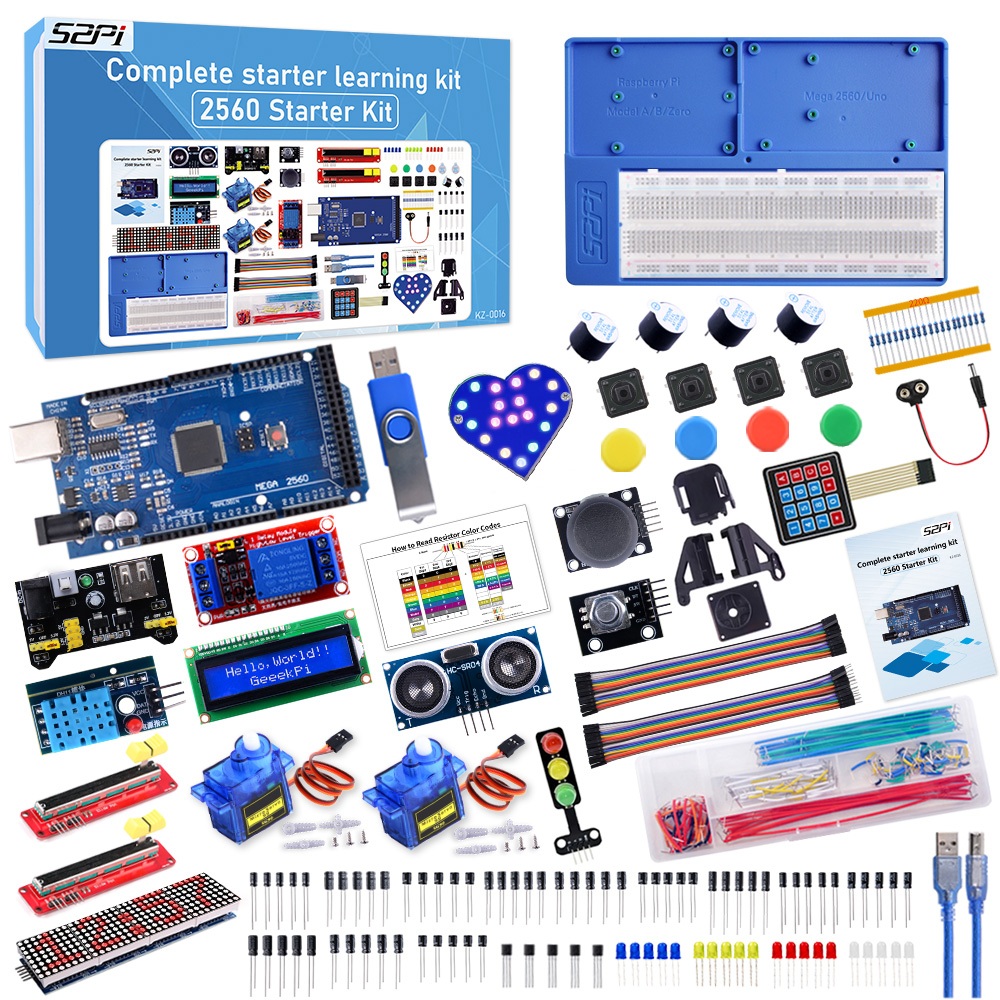 52Pi Complete Starter Learning Kit, Stater Kit for Arduino Mega 2560 ...