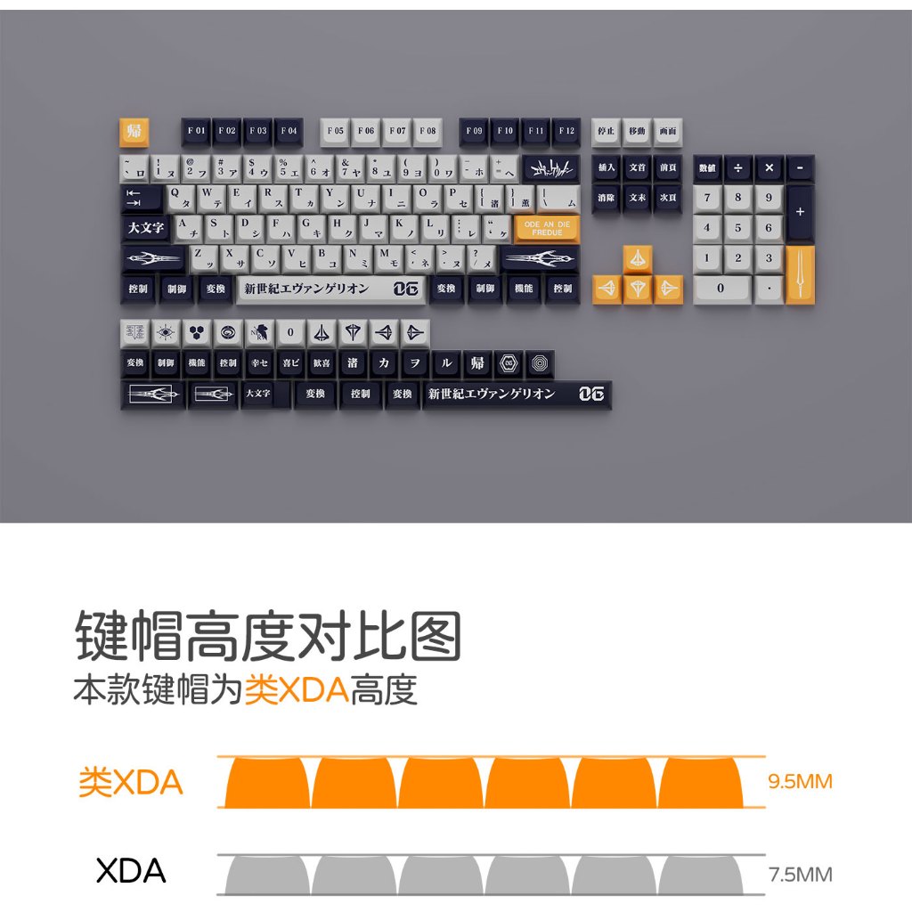 GMK EVA NO.6 Keycap, 135 Keys PBT Keycaps XDA Profile DYE-SUB ...