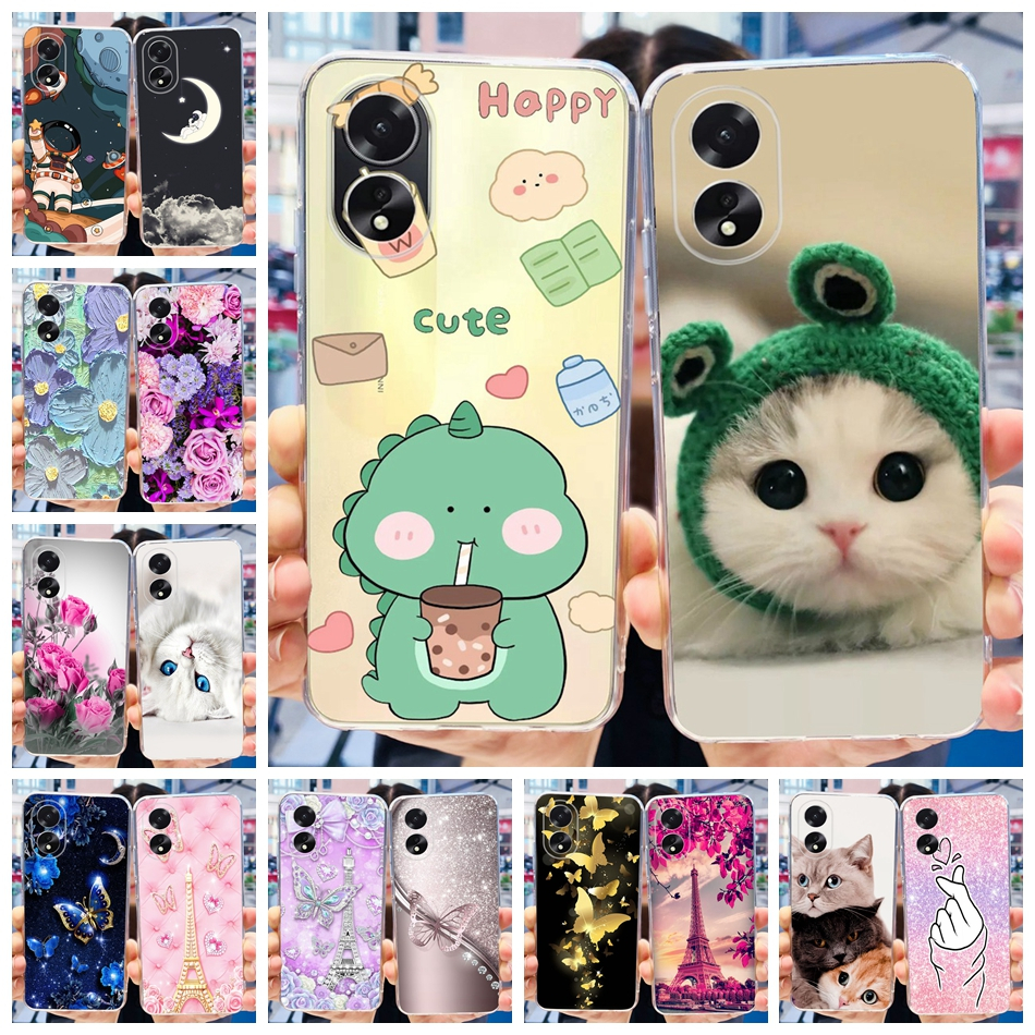 OPPO A18 CPH2591 / A38 CPH2579 Cute Dinosaur Cat Painted Phone Casing ...